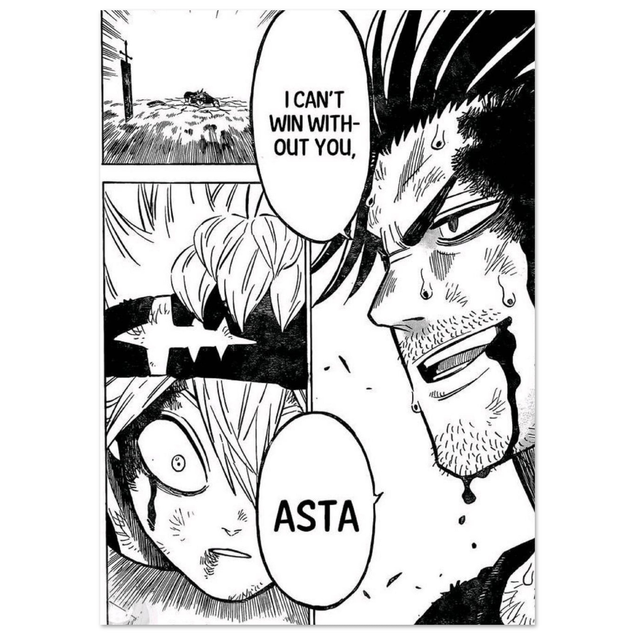 Black Clover Asta Manga Panel Poster - Dramatic Anime Scene Wall Art ...